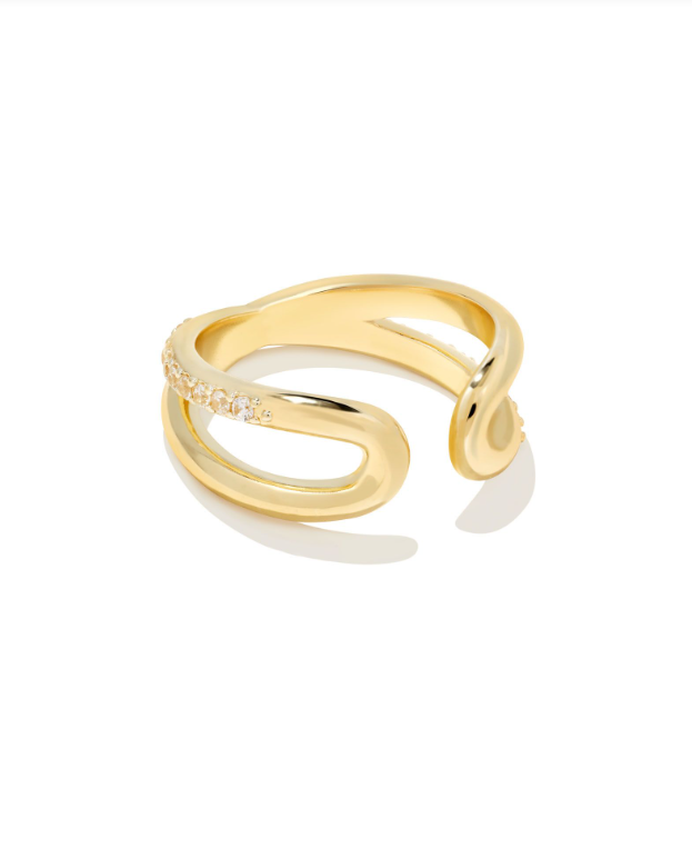 Kendra Scott Annie Gold Infinity Ring In White Crystal – Hartz Honey Hole